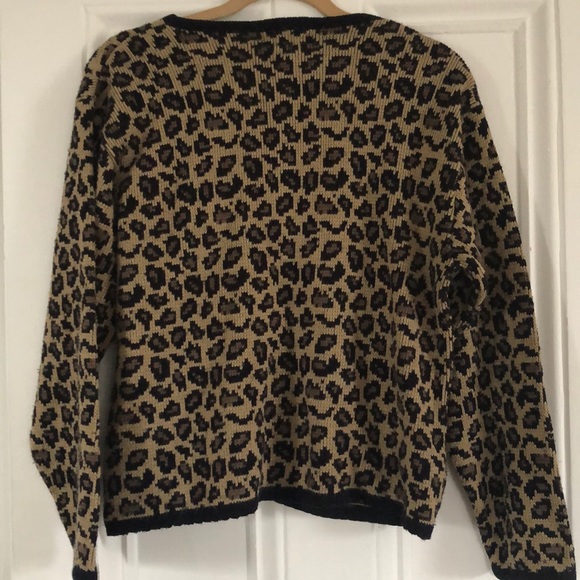 Vintage | Sweaters | Vintage Leopard Print Cardigan | Poshmark